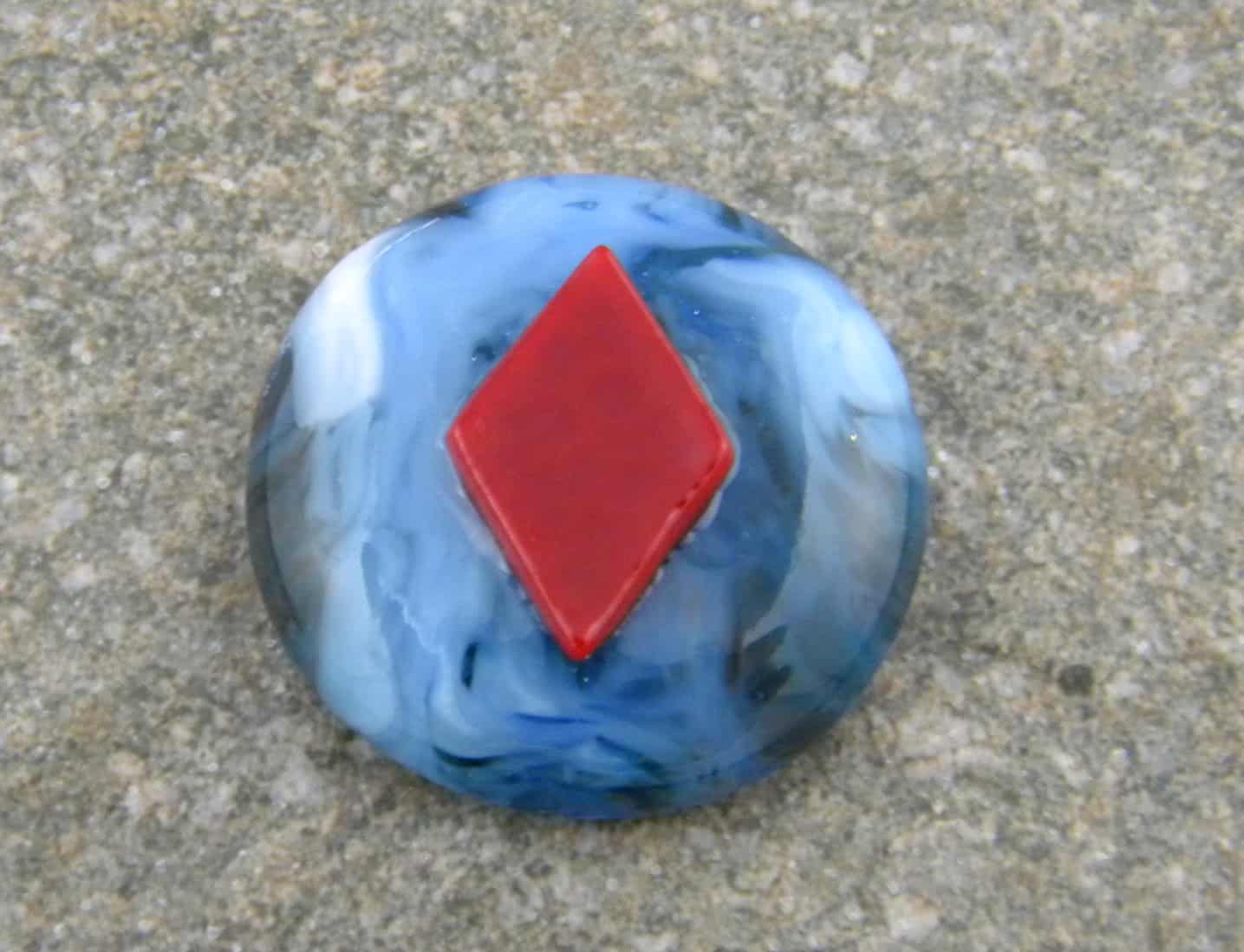 Fused Glass Poker Guard – Diamond – Elegant Fused Glass by Karen