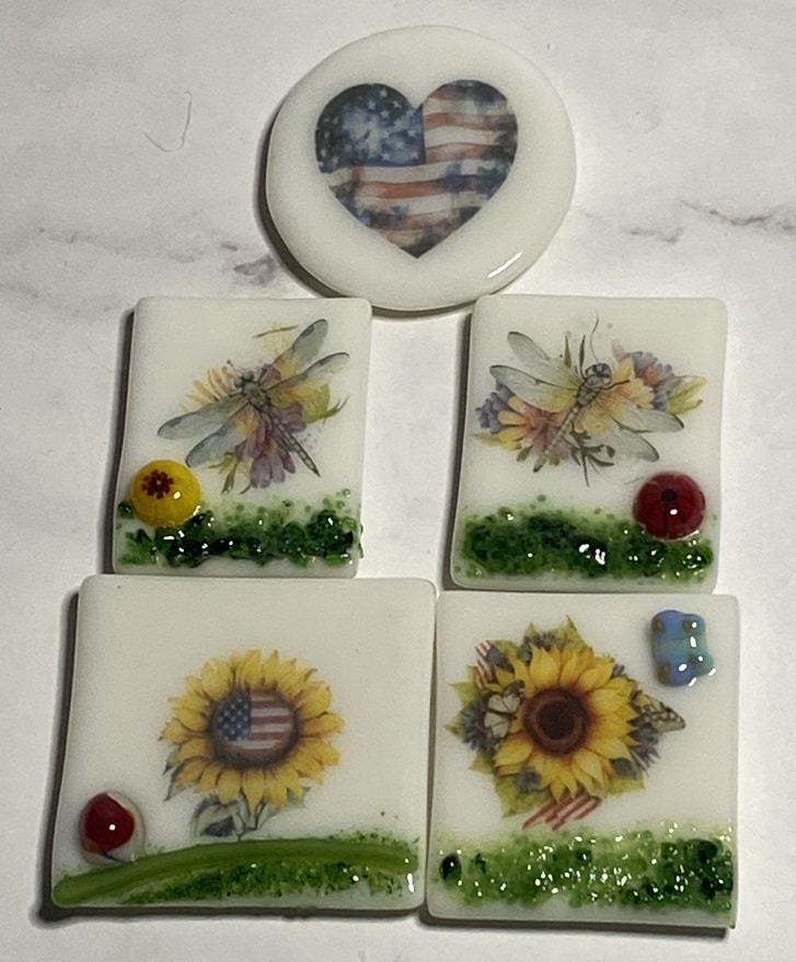 Fused Glass Mini Magnets – Elegant Fused Glass by Karen