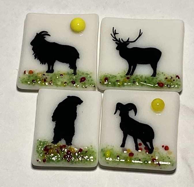 Fused Glass Mini Magnets – Elegant Fused Glass by Karen